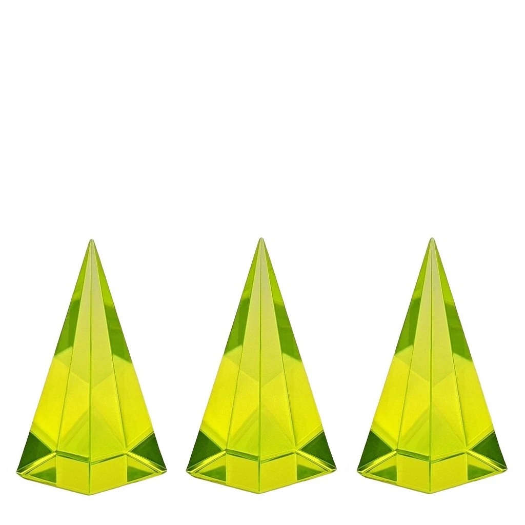 Yellow Uranium Glass Paperweights – Bohemian Glass with UV Glow